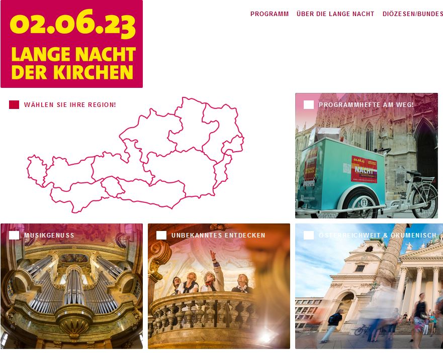 "Lange Nacht der Kirchen" am Freitag auch in drei Nachbarländern